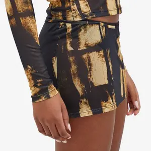 Miaou Elektra Printed Mini Skirt - Treading Brown