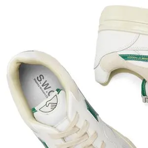 S.W.C STEPNEY WORKERS CLUB Pearl S-strike Leather Sneakers - White/green
