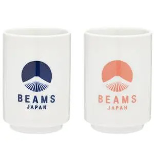 BEAMS Logo Ceramic Cup Set Of 2 - Red/indigo