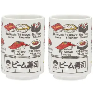 BEAMS Fish Ceramic Cup Set Of 2 - White