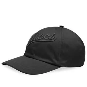 Gucci Script Logo Cap - Black