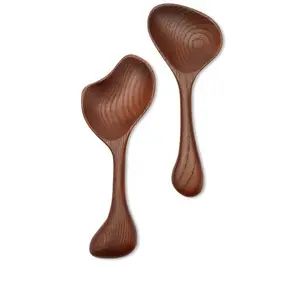 FERM LIVING Os Salad Servers - Dark Brown