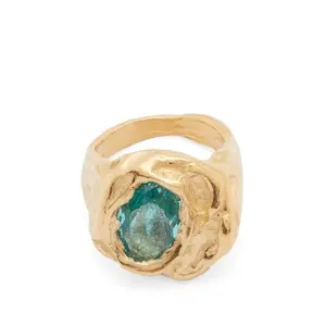 SIMUERO Lago Ring - Gold/aquamarine