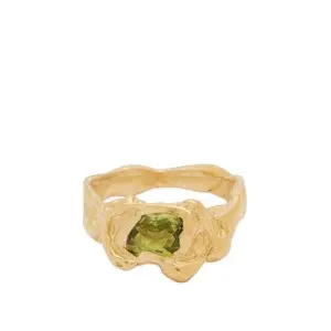 SIMUERO Ola Ring - Gold/green Peridot
