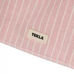 TEKLA Organic Terry Bath Mat - Shaded Pink Stripes