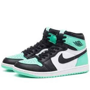 JORDAN 1 Retro High-top Sneakers - White/black/green