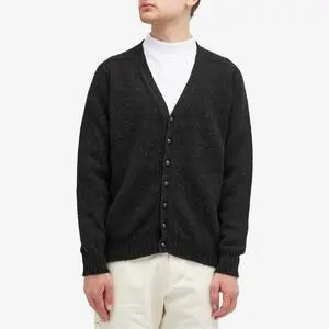 JAMIESON'S OF SHETLAND V-neck Wool Cardigan - Black Mix