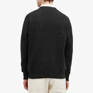 JAMIESON'S OF SHETLAND V-neck Wool Cardigan - Black Mix