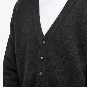 JAMIESON'S OF SHETLAND V-neck Wool Cardigan - Black Mix