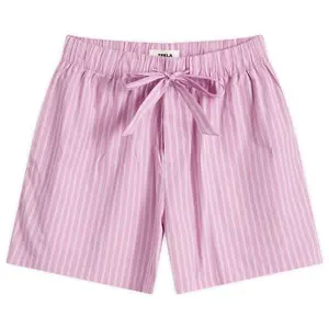 TEKLA Sleep Shorts - Purple Pink Stripes