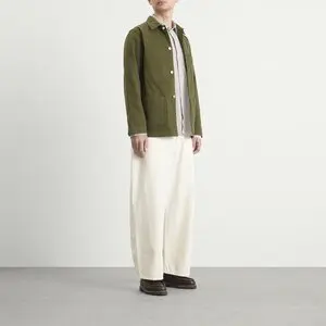 DRAKE'S Canvas Chore Jacket - Olive