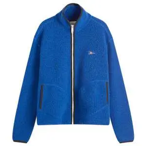 DRAKE'S Boucle Wool Zip Fleece Jacket - Blue