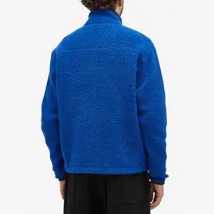 DRAKE'S Boucle Wool Zip Fleece Jacket - Blue