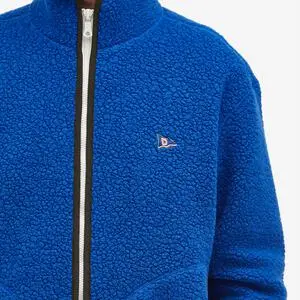 DRAKE'S Boucle Wool Zip Fleece Jacket - Blue