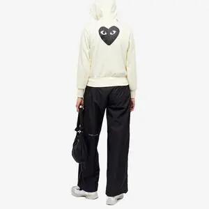 Play Comme Des Garcon Heart Full Zip Hoodie - Ivory