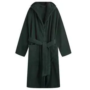 TEKLA Terry Hooded Bathrobe - Forest Green