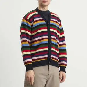 Jamieson'S Of Shetland Stripe V-Neck Cardigan - Multi | Editorialist