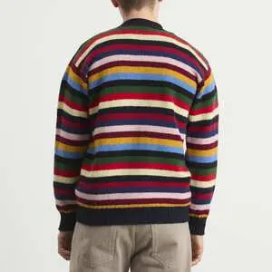 JAMIESON'S OF SHETLAND Stripe V-neck Cardigan - Multi