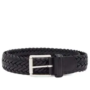 Anderson's Woven Leather Belt - Black