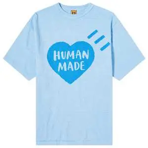 Human Made Garment Dyed Big Heart T-Shirt In Blue - 20% Off