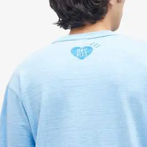 Human Made Garment Dyed Big Heart T-Shirt In Blue - 20% Off