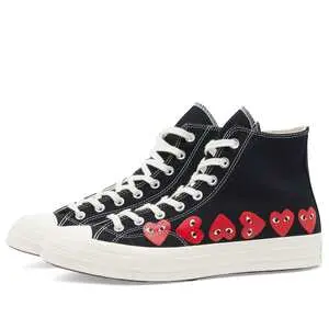 Play Comme Des Garcon X Converse Multi Heart High Sneakers - Black