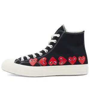 Play Comme Des Garcon X Converse Multi Heart High Sneakers - Black