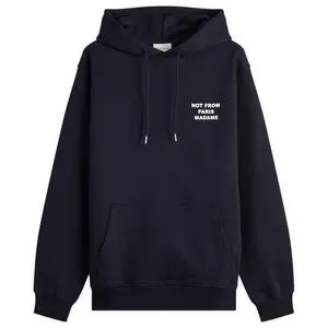 Drole De Monsieur Not From Paris Madame" Slogan Hoodie - Navy