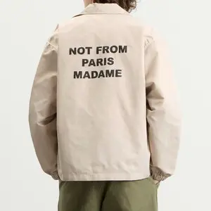 Drole De Monsieur Slogan Coach Jacket - Mastic