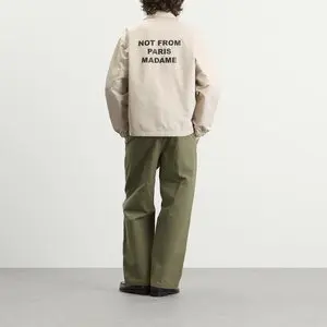 Drole De Monsieur Slogan Coach Jacket - Mastic