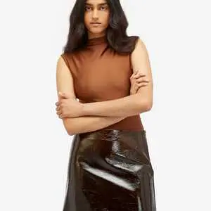 Sportmax Patent-finish Wool Mini Skirt