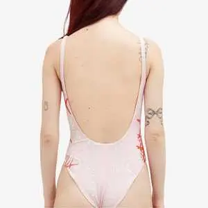 Versace One Piece Swimsuit - Dusty Rose/coral/bone
