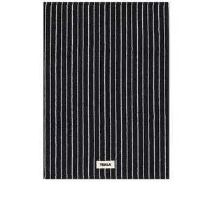 TEKLA Organic Terry Bath Mat Black Stripes
