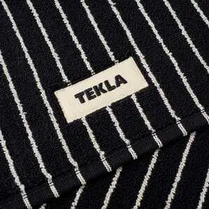 TEKLA Organic Terry Bath Mat - Black Stripes