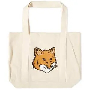 Maison Kitsuné Fox Head Tote Bag - Ecru