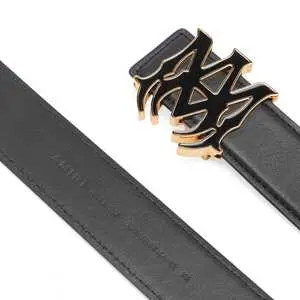 Amiri Ma Logo Leather Belt - Black | Editorialist