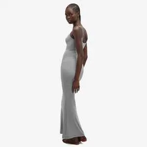 SKIMS Soft Lounge Long Slip Dress - Heather Grey