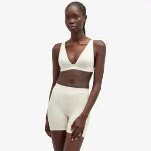 SKIMS Cotton Rib Plunge Bralette - Bone