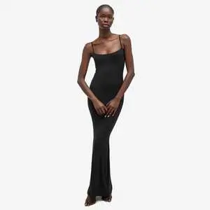 SKIMS Soft Lounge Long Slip Dress - Onyx