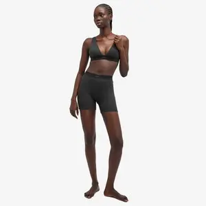 SKIMS Cotton Rib Plunge Bralette - Soot