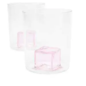 MAISON BALZAC Pink Ice Goblets Set Of 2