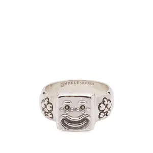 MAPLE Smiley Signet Ring - Silver