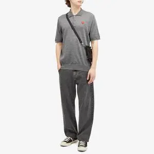 Play Comme Des Garcon Knit Polo Shirt - Grey
