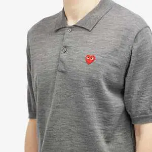Play Comme Des Garcon Knit Polo Shirt - Grey
