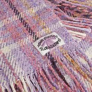 Acne Studios Volano Check Scarf - Violet Purple