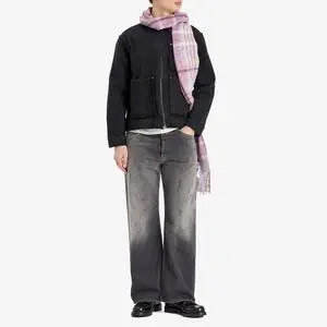 Acne Studios Volano Check Scarf - Violet Purple