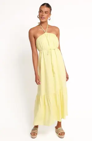 PETAL & PUP Halter Neck Maxi Dress