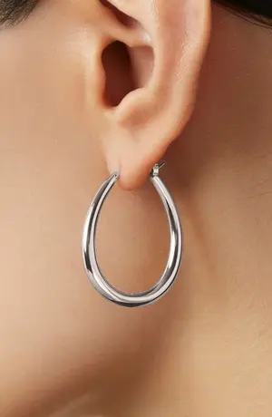 ANA LUISA Rhodium-plated Hoop Earrings - Silver