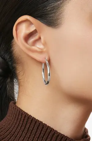 ANA LUISA Rhodium-plated Hoop Earrings - Silver