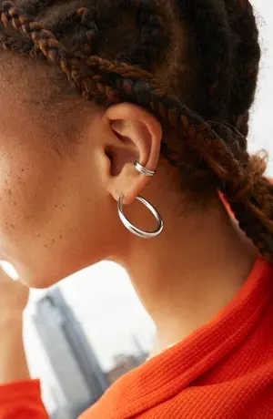 ANA LUISA Rhodium-plated Hoop Earrings - Silver